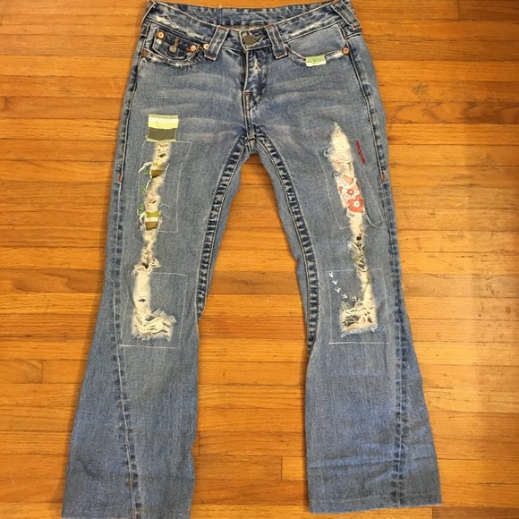 True Religion | Jeans | Vintage True Religion Ripped Patches Low Rise ...
